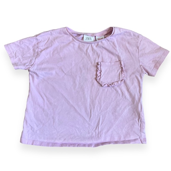 Zara | Shirts & Tops | Zara Ruffle Pocket Tee 34 | Poshmark